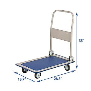 Koreyosh 330LB Platform Truck Rolling Flatbed cart Moving Push Cart Dolly for Warehouse basements