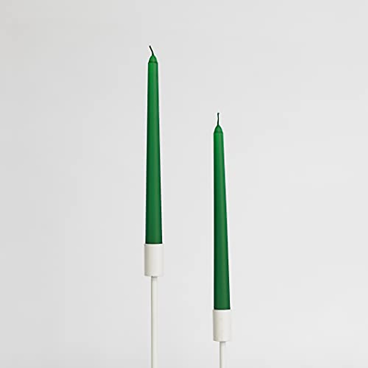 CANDWAX 10 inch Taper Candle Sticks Long Burning Set of 12 - Dripless Dinner Candles for Table Look Like Matte Metallic Candles and are Ideal for Any Occasion - Green Metallic Candles