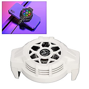 Phone Cooler,Ultra Quiet Cell Phone Radiator with Full Color LED Lights, USB Charging Cable and a High Speed Fan for 2.56in-3.34in (Width) Mobile Phones(White)