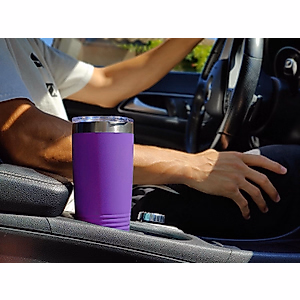 LaserGram 20oz Vacuum Insulated Tumbler Mug, Rat, Personalized Engraving Included (Dark Purple)