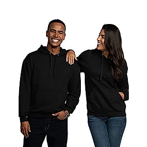 Fruit of the Loom Men's Eversoft Fleece Sweatshirts & Hoodies, Pullover-Black, X-Large