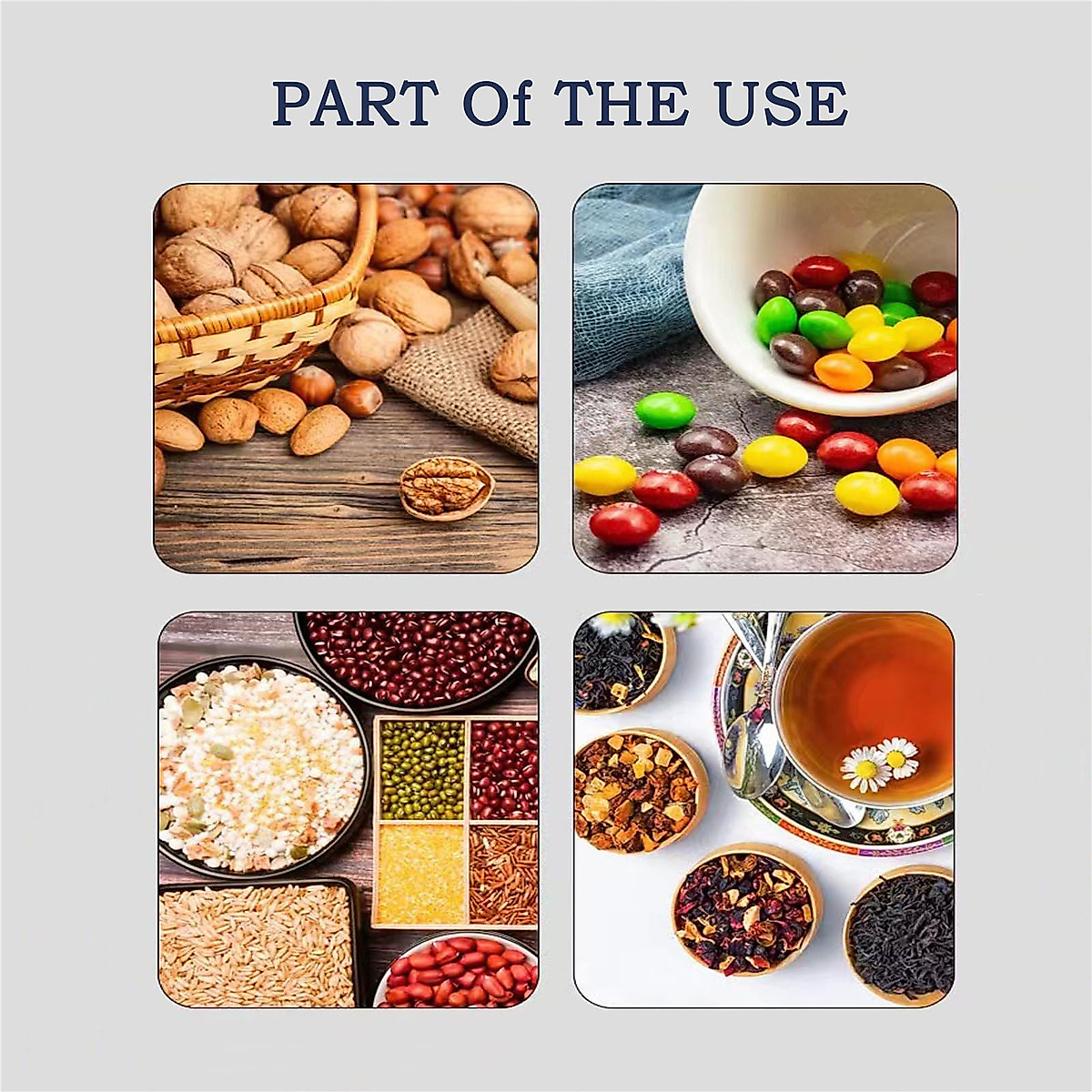 16Pack Transparent Plastic Flat Bottom Storage Bags with Carry Handle for Holding Food,Sealing Zipper Packaging Things Containers Convenient and Portable to Outing (13.78x11.8)