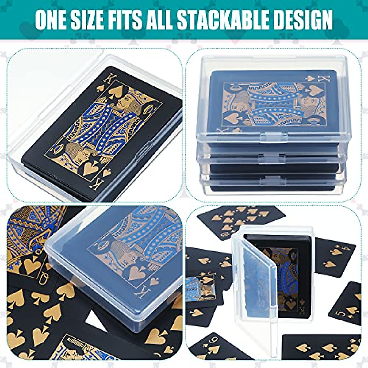 Playing Card Box Trading Card Case Card Storage Organizer 3.8 x 2.7 x 0.8 Inch Clear Card Case Empty Plastic Storage Box for Gaming Cards(10)