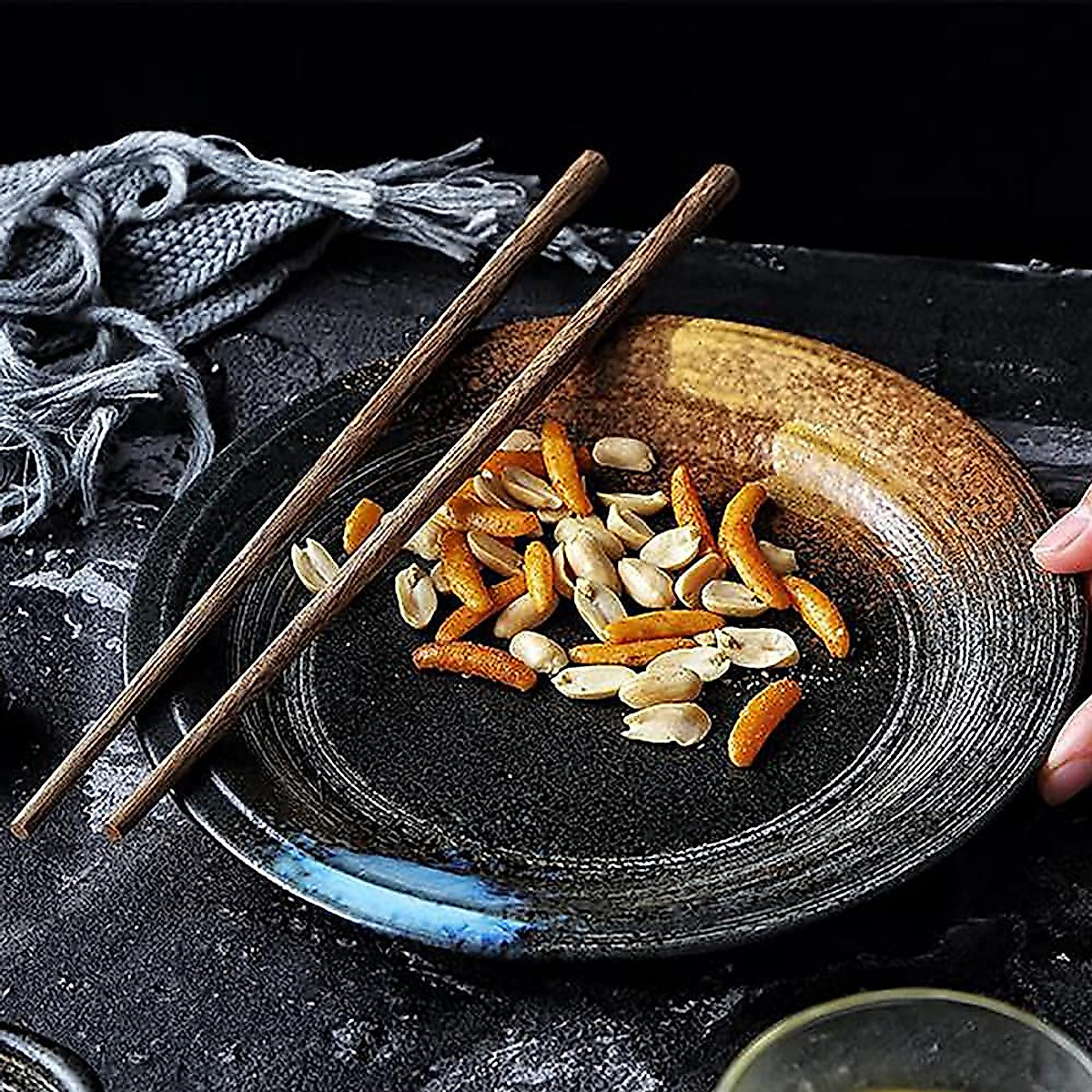 Chip Dinnerware,Kitchen Tableware Set,Ceramics Dinnerware Sets, Dinner Plates and Bowls Sets | 38 Pcs Vintage Frosted Dishes Set- Retro Steak Plates for Family Party