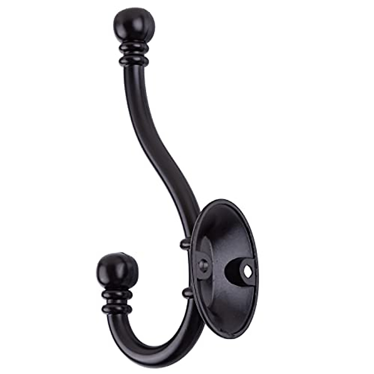 UNIQANTIQ HARDWARE SUPPLY Double Prong Dark Oil Rubbed Bronze Finished Hat and Coat Hook with Ball Ends | Wall, Hall Tree, Rack Mount Vintage Coat Hooks for Hanging Garment | DL-P2669-OB (5)