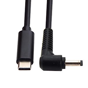 CY Cable Type C USB-C Input Source 65W to DC 4.0x1.3mm Power Charge Cable 19.5V Compatible with Laptop 18-20V