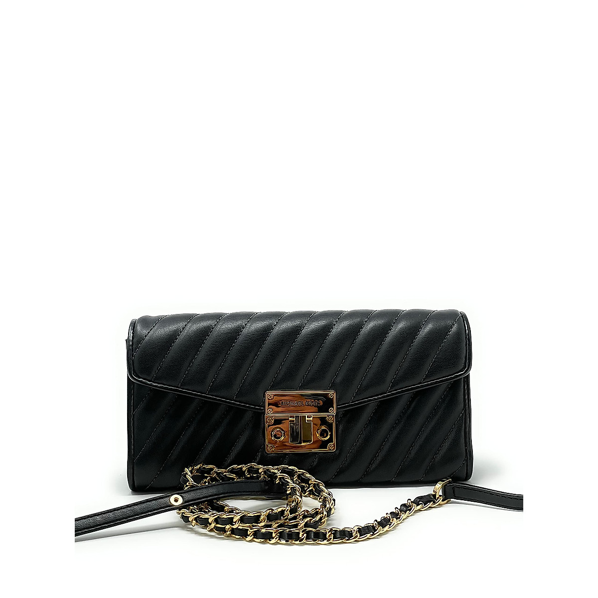 Michael Kors Rose Medium convertible Quilted Leather Shoulder Flap Bag Black