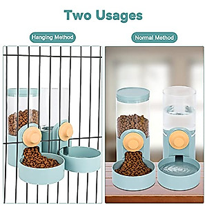 YUEPET Rabbit Food Water Dispenser, 35 OZ Large Capacity Bunny Feeder Hanging Suitable for Rabbits Ferrets Guinea Pigs Small Animals