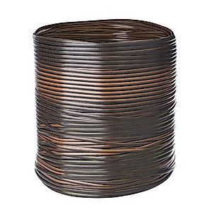 120ft Wicker Repair Supplies, Two-Tone Gradient Dark Brown with Light Brown Stripes, Plastic Rattan Material for Patio Chair Repair Flat Wicker Furniture Repair Replacement