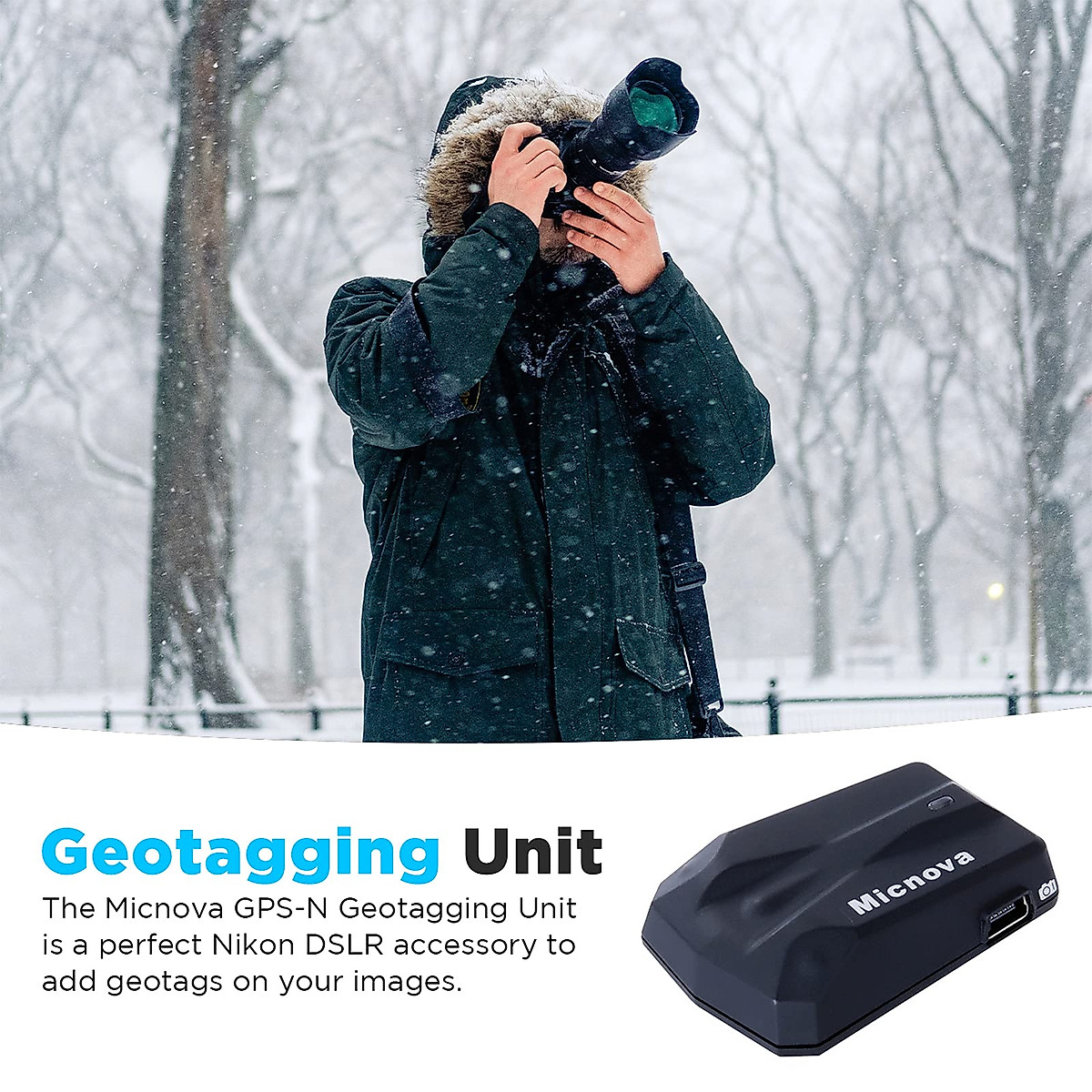 GPS-N PLUS High-Precision Camera GPS Receiver Navigation Geotagging for Nikon D3100, D3200, D3300, D5000, D5100, D5200, D5300, D7000, D7100, D600, D610, D800, D810, D700, D750, D90, D4, D3 etc