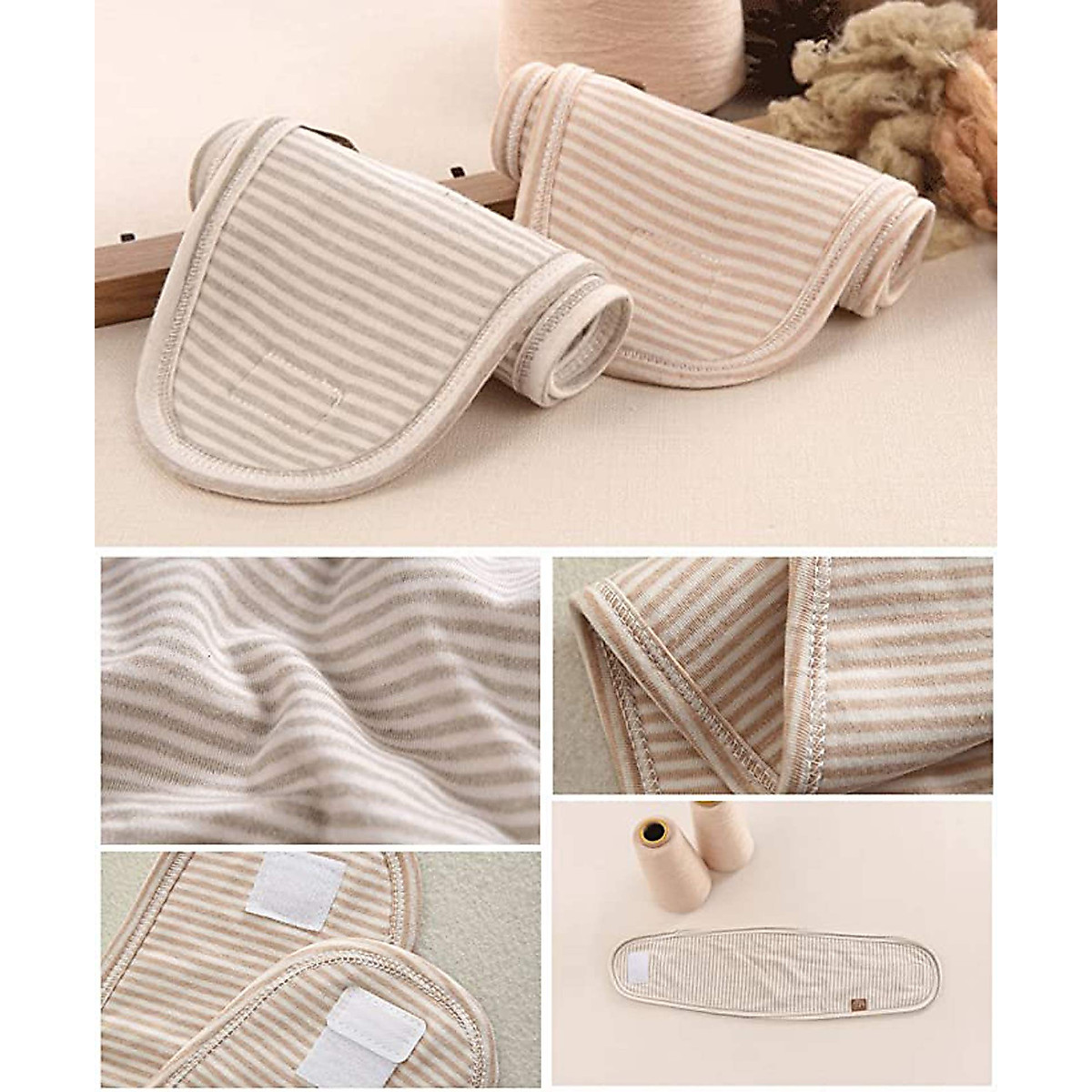 Skyflying 4PCS 100% Organic Cotton Baby Umbilical Cord Care Hernia belt breathable newborn Essential Everyday Protection (4)