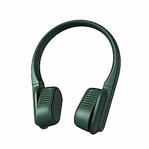 JISULIFE Personal Neck Fan, Bladeless Neck Fan Rechargeable with 4000mAh Battery Operated Neck Fan, 180° Adjustable Wrap-Around Blowing Neck Friendly for Indoor Outdoor-Dark Green