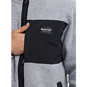 Burton Men's Hearth Full-Zip, Gray Heather / True Black, Medium