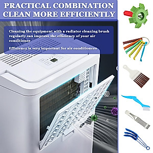 BOJACK Air Conditioner Fin Cleaner Set, Ac Fin Comb Condenser Fin Straightener, Brush Condenser Ac Coil Cleaner Air Refrigerator Fin Cleaner Evaporator Radiator Repair Clean Tool (6 Pcs)