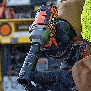 Klein Tools 66070 Impact Socket Set, Impact Driver Flip Socket, Five Sockets with 1/4-Inch Hex and 1/2-Inch Square Socket Adapters, 7-Piece