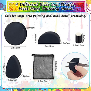 24+1 Pcs Face Paint Sponges Kit, Boyistar Art Work Sponge Body Painting Sponge for Face High Density 8P Half Moon, 8P Oval, 4P Round, 4P Finger Sponge for Makeup Body Paint with Storage Bag