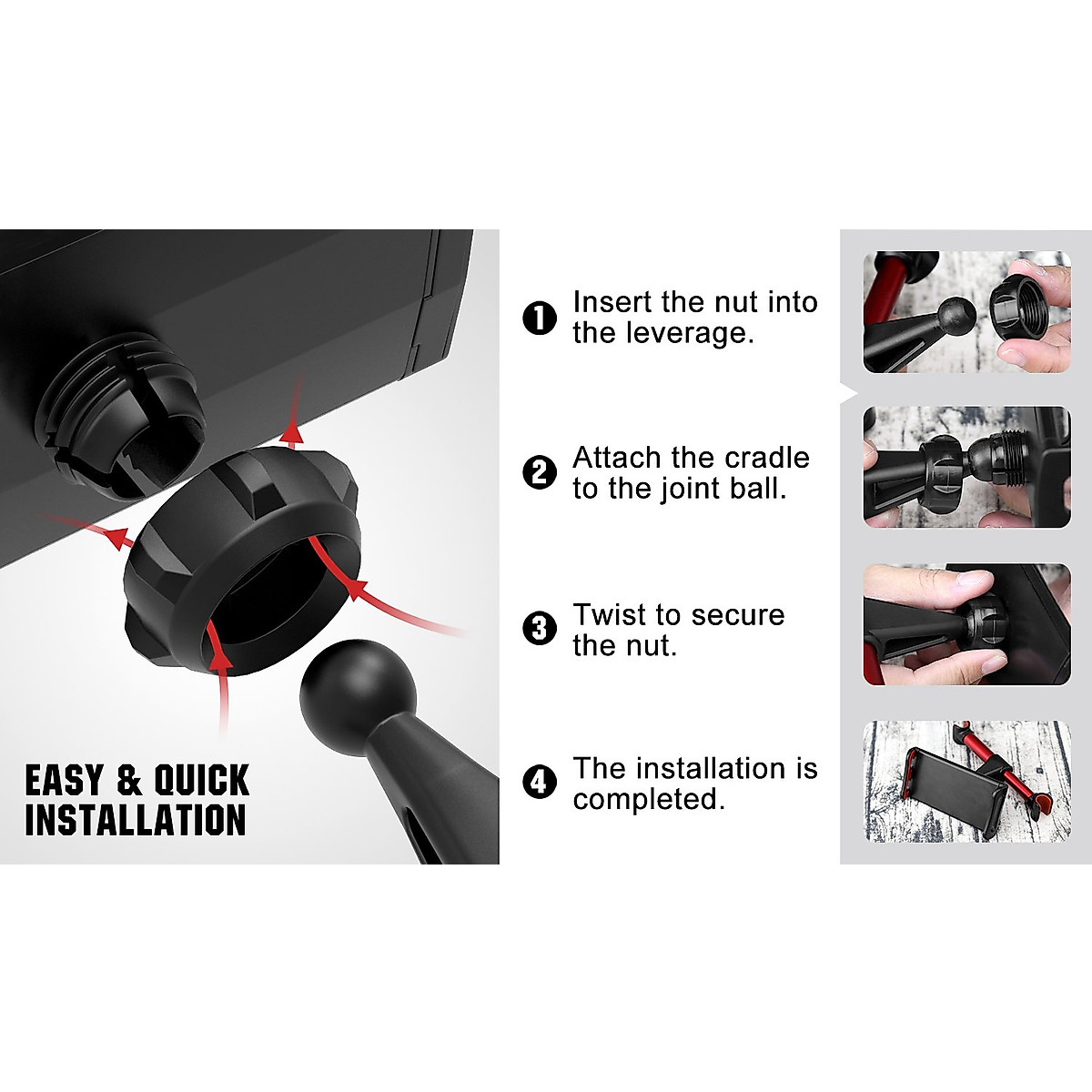 MoKo Headrest Phone/Tablet Car Mount, Adjustable Tablet Holder for 4-12.9" Devices, Fit with iPhone 16/Pro/Pro Max/Plus, iPhone 15/Pro/Plus/Pro Max, iPhone 14 Pro Max/14, iPad Air 4/Mini 6,Black