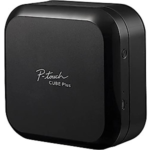 Brother P-Touch Cube Plus Versatile Label Maker, Black - Bluetooth Wireless and USB Wired Connectivity - Design & Print Personalized Labels, Lightweight and Portable, Auto Cutter