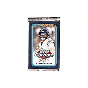 2024 Topps Chrome Football 7-Pack Trading Card Blaster Box (1 Prism Refractor Per Box)