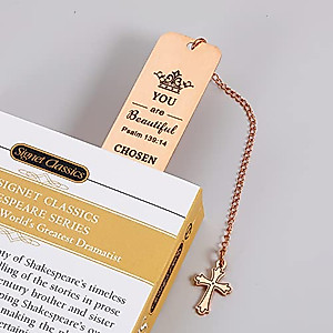 Christian Bookmark Gift for Women Religious Baptism Gift for Teen Girls Ladies Easter Bookmark for Her Female Friend Birthday Christmas Inspirational Gift for Daughter from Mom Bible Verse Present