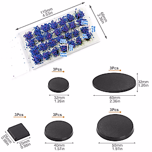Miniature Vegetation Bushy Shrubs Tuft Flowers with Model Bases War Game DIY Railway Terrain Scenery (D)