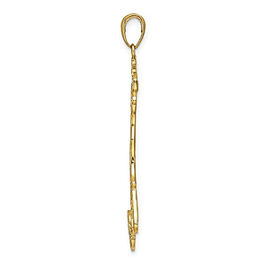 Solid 14k Yellow Gold Large Italy Souvenir Pendant Charm - 39mm x 17mm