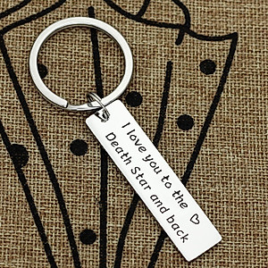Kivosliviz Mens Star Wars Gift Boyfriend Keychain I Love You to The Death Star and Back Gifts for Couple Star Wars Keychain