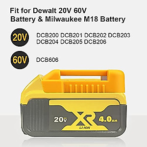 ZLWAWAOL 8 Pack Battery Holder for Dewalt 20V 60V Battery and Milwaukee M18 18V Battery Wall Mount Battery Storage Dock Holder Fit for Dewalt DCB200 DCB203 DCB206 Battery