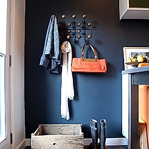 SHISEDECO Classic Hang it All Coat Rack, Mid Century Modern Wall Mounted Coat Hooks with Painted Solid Wooden Walnut Balls Wood Color Coat Hanger (Dark Walnut)