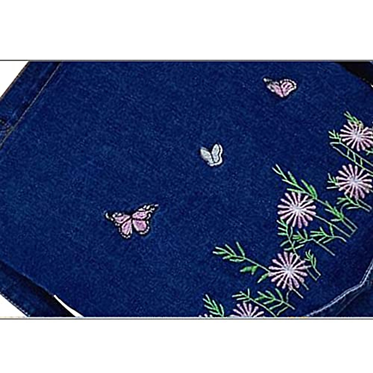 Van Caro Women Denim Purse Blue Jean Bag Fashion Tote Bag Shoulder Bag Handbag Top Handle Satchel Purse,Deep Blue Butterfly