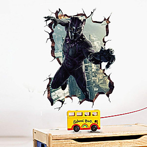 Wall Decals Decal Stickers Decor Room Boys end Game Super Hero Black Panther Sticker Kids Bedroom, 28 inches x 20 inches