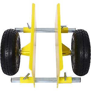 nifoti All-Terrain Panel Dolly,Adjustable Spacing Door Trolley,Two 10" Pneumatic Wheels,All Terrain Moving Cart Panel Dolly for Use with Maximum 7.9" Thick Plate Slab Material Handling (Yellow)