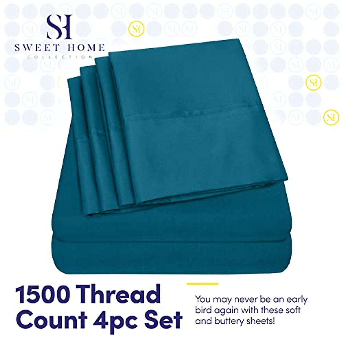 Twin Size Bed Sheets - 4 Piece 1500 Supreme Collection Fine Brushed Microfiber Deep Pocket Twin Sheet Set Bedding - 1 EXTRA PILLOW CASES, GREAT VALUE, Twin, Teal