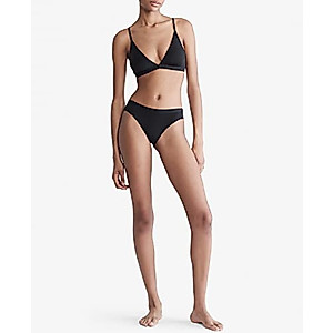 Calvin Klein Women's Form to Body Lightly Lined Triangle Bralette, Black, Medium