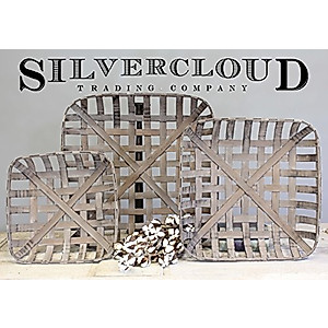 Tobacco Basket, Farmhouse Decor, Sml 17" Square - Silvercloud Trading Co.