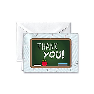 Paper Frenzy School Thank You Note Cards and White Envelopes - 25 pack