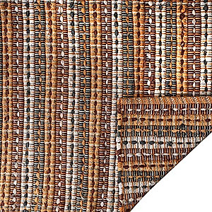 Cotton Chindi Bath Rug 24x36-100% Cotton Soft Absorbent and Machine Washable Shower Bath Rug -Mustard Combo,Bathroom Bath Rugs Set, Cotton Bath Mat,Cotton Bath Rugs, Entryway Rugs,2x3' Rug