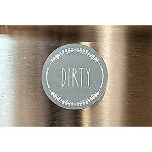 Dishwasher Magnet Clean Dirty Sign, Farmhouse Rustic Clean Dirty Magnet for Dishwasher, Dirty Clean Dishwasher Magnets, Dishwasher Clean Dirty Sign, Double-Sided Strong/Non Scratch