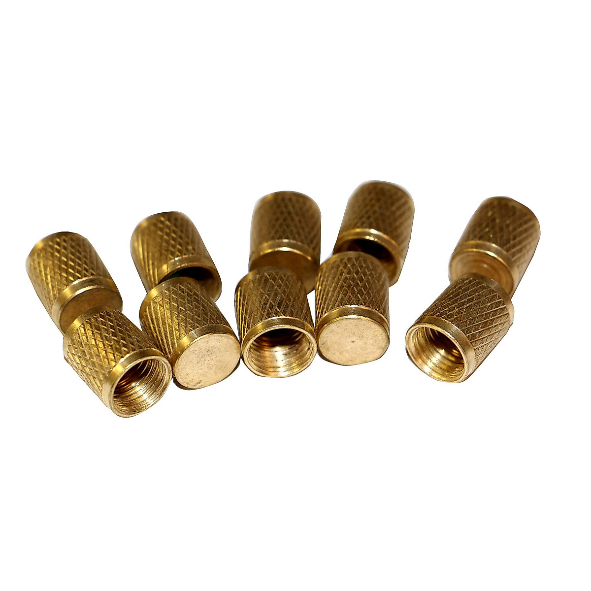 ENVIRO-SAFE R12 R22 R502 Brass 1/4" Service Port Caps Gnarled Head 10 Pack #3409