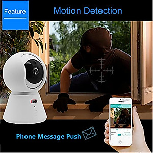 Anssipo Indoor WiFi Pan/Tilt Security Camera, 1080P 2.4GHz IP Surveillance Cameras, Smart Home Baby Monitor with 2 Way Audio, Motion Detection, Clear Night Vision, Cloud & SD Card Storage