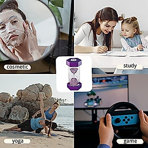 15 Minute Hourglasses Sand Timer - Tuffinix Plastic Classroom Sand Timers 15 Min for Kids School Bathroom Tea Game Kitchen Purple