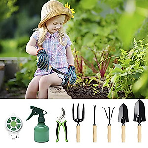 17 Pieces Garden Tools Set, Heavy Duty Gardening Hand Tool Kits with Sturdy Fabric Storage Bag, Gardening Set Planting Weeding Trimming Loosening Transplanting, Gardening Gifts for Women