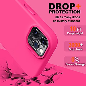 LOVE 3000 Designed for iPhone 13 Pro Max Case, Silicone-Shockproof-Protective Phone Case for iPhone 13 Pro Max 6.7 inch, Hot Pink