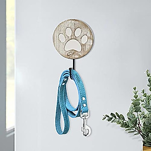 dwellington Vintage Style Dog Paw Wall Mounted Coat Rack Rustic Farmhouse Leash Holder Wall Hanging Hooks