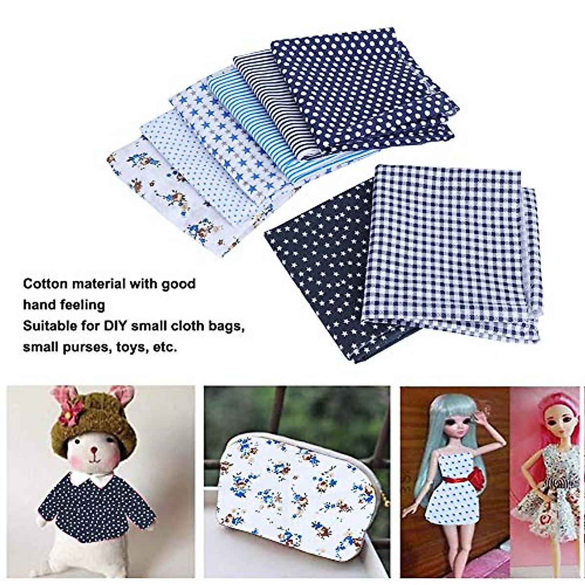 Printed Fabric, Stable Cotton Fabric Eco-Friendly 50x50cm Craft Cloth Kit Soft Touch Breathable for Kids Clothing