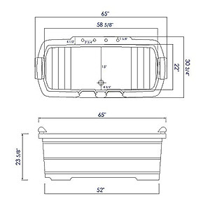 Alfi Brand AB1130 2 Person Free Standing Cedar Wooden Bathtub with Fixtures & Headrests, 65"L x 30.75"W x 23.63"H, Natural Wood