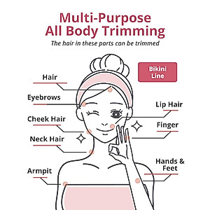 NANNY HIDDEN Eyebrow Razor, Electric Eyebrow Trimmer for Women Hair Trimmer Shaver Facial Hair Remover with Comb No Pulling Sensation Painless