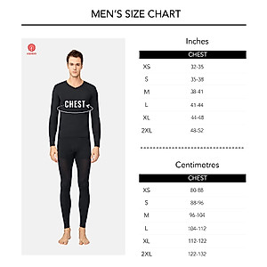 Lapasa Mens 100% Merino Wool Base Layer Thermal Shirt Underwear Long Sleeve Crew Neck Thermal Top M29, Black, Large