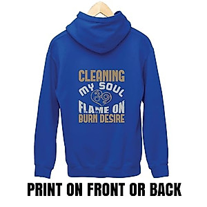 Mens Graphic Gift My Soul Flame On Burn 65 For Cleaner Cleaners Black and Muticolor Unisex Hoodie