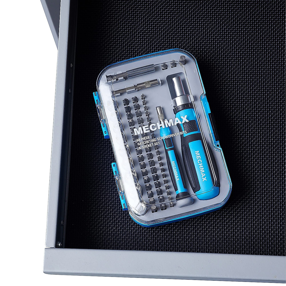 MECHMAX Ratcheting Screwdriver Bits & Socket Set 68 Piece, Magnetic Bits with Storage Case for Home, Garage, Office, Apartment, Car, Dorm, Back to School, Bike, Electronics Projects, and as A Gift